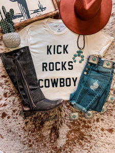 Kick Rocks Cowboy Tee (Cream)
