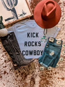 Kick Rocks Cowboy Tee (Grey)